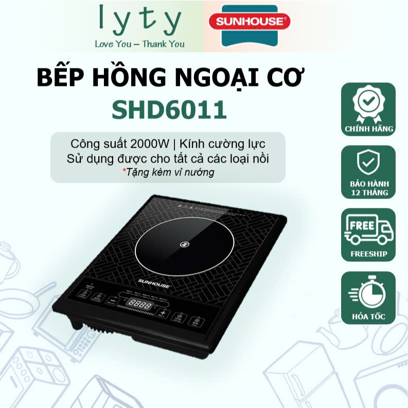 Bếp hồng ngoại cơ Sunhouse SHD6011 | SHD6013KB [Tặng kèm vỉ nướng ...
