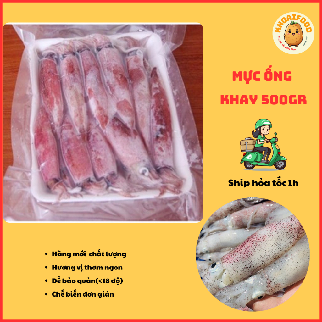 Mực ống size 25-30 con ( khay 500g) giòn ngon, tiện lợi | Shopee Việt Nam