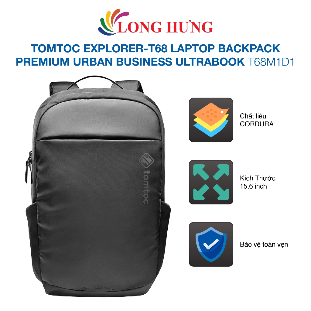 Ba lô Tomtoc Explorer-T68 Laptop Backpack Premium Urban Business Ultrabook 15.6 inch H61-E01D ...