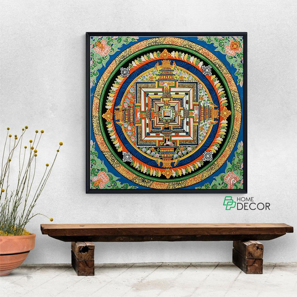 Tranh Mandala - Tranh Thangka Mật Tông -Tranh canvas/tráng gương treo ...