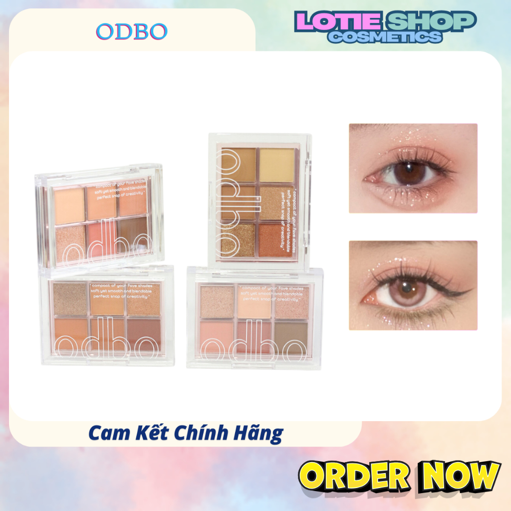[ODBO] Bảng Mắt ODBO 6 Ô Nhũ Lì, Trong Suốt Signature Eyeshadow Palette (OD276) | Shopee Việt Nam