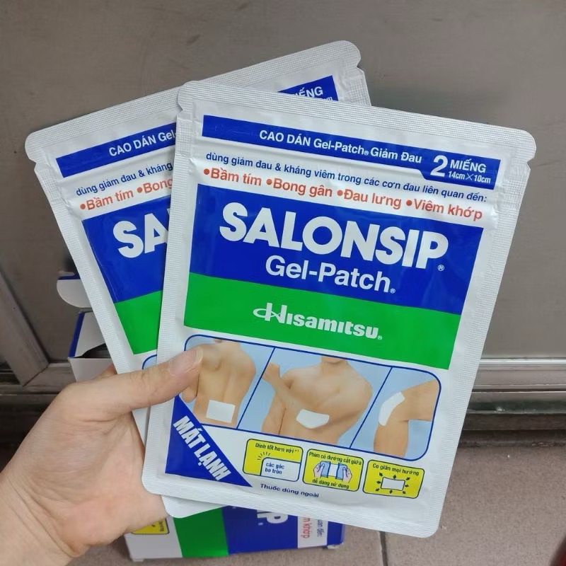 SALONSIP gói 2 miếng cao dán lạnh, SALONPAS cao dán nóng gói 10 miếng ...