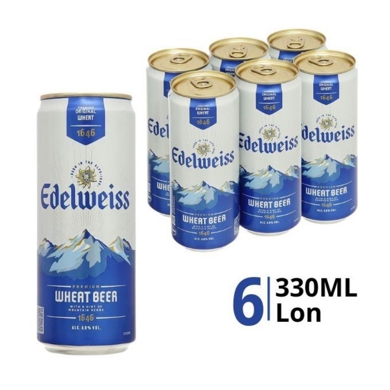 Thanh lý lốc 6 lon bia tuyết Edelweiss , lon 330ml , nước tăng lực Rồng ...