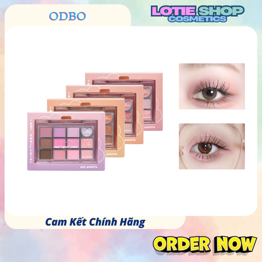 Bảng mắt odbo 12 Ô Màu Real Heart Color phấn mắt ODBO Trái Tim Đa Dạng Màu Sắc OD2019 | Shopee ...