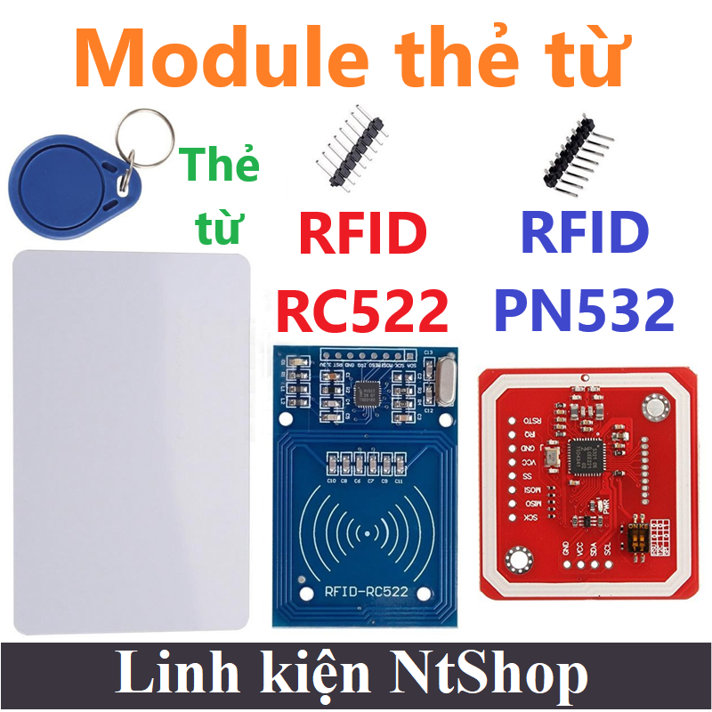Module đọc thẻ từ NFC RFID RC522 / PN532 13.56MHz chuẩn SPI / I2C ...