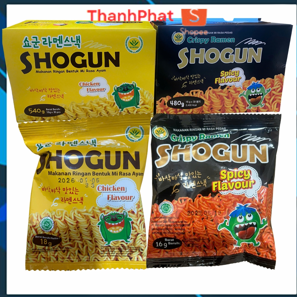 Mì SHOGUN Hàn Quốc (540G/30 gói) Ăn Liền Rắc Phô Mai-Cay, mỳ ăn liền trẻ em Hàn Quốc shogun,mỳ ...