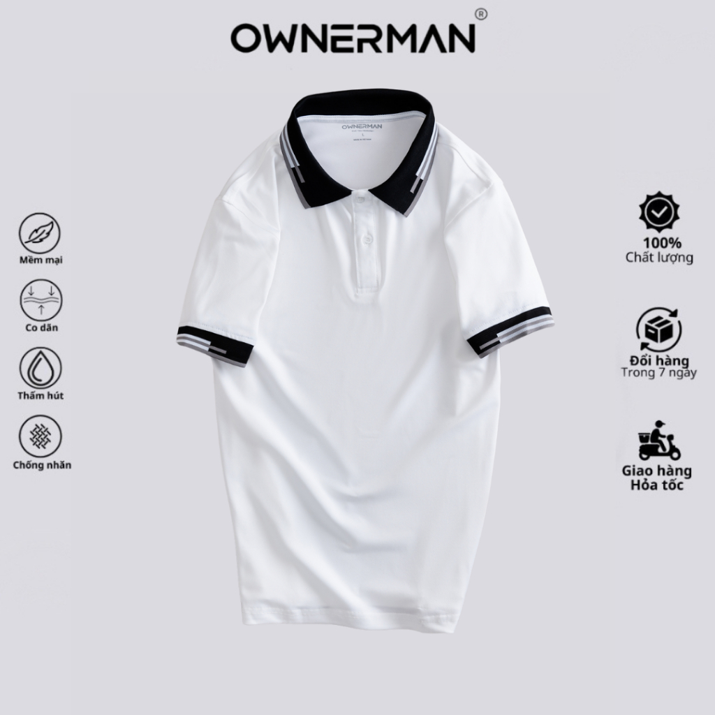 Áo polo nam OWNERMAN M2 áo phông polo thun trơn vải cotton CVC cao cấp ...
