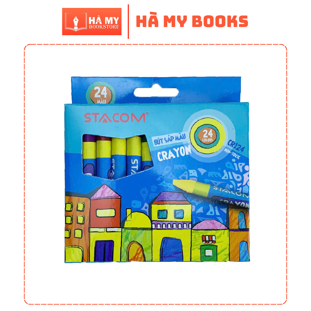 Bút Sáp Màu 24 màu Crayon Stacom CR124 | Shopee Việt Nam