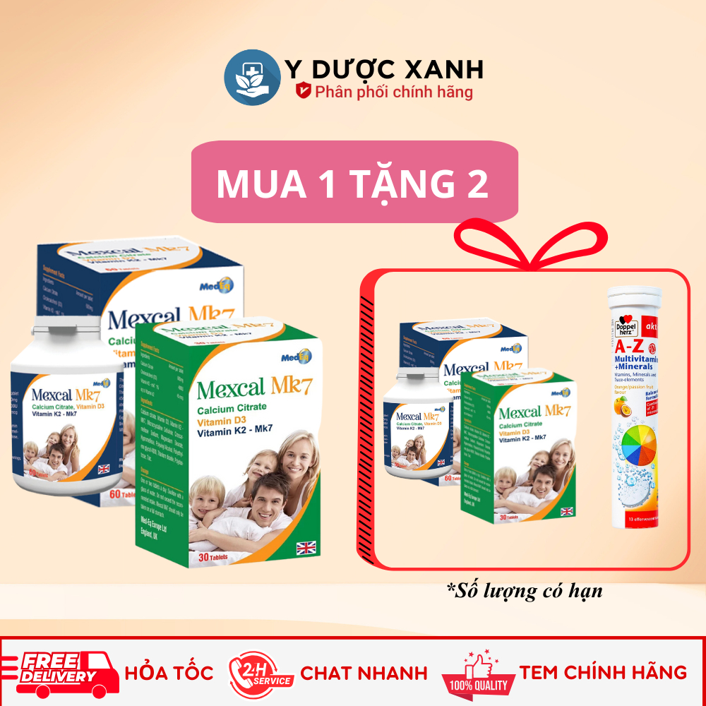 Mua [Chính Hãng] MEXCAL MK7, 30-60 viên, Viên uống bổ sung canxi - Y ...