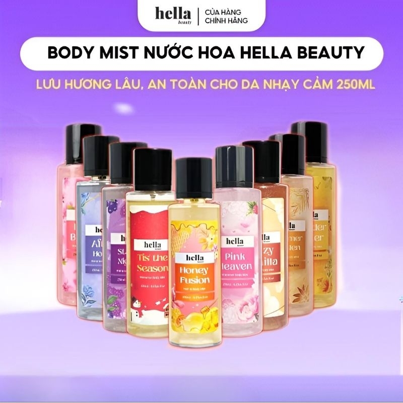 Body Mist Nước Hoa Hella Beauty 250ML | Shopee Việt Nam