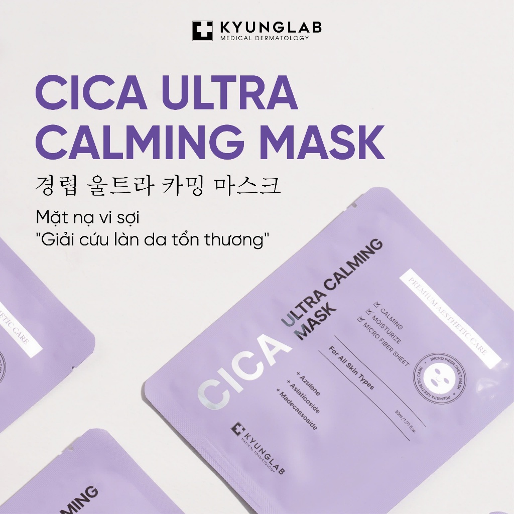 Hộp 5 mặt nạ dưỡng ẩm phục hồi da KyungLab Ultra Calming Mask làm dịu ...