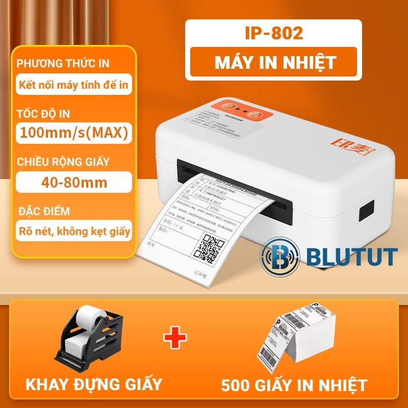 Máy in nhiệt IP-802 - In đơn hàng TMĐT, Tem, Mã Vạch Không dùng mực - Khổ Giấy A7 | Shopee Việt Nam