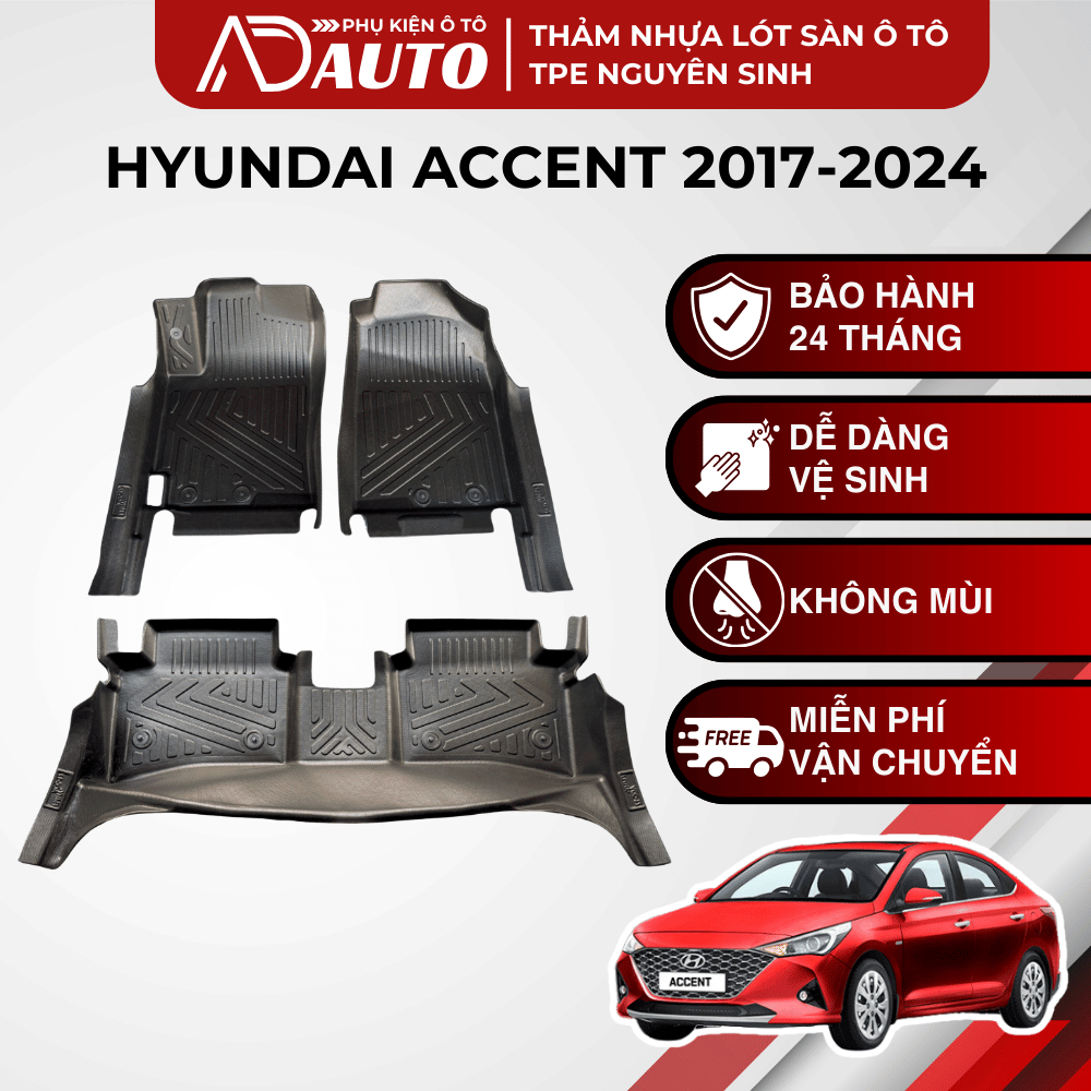 Thảm lót sàn ô tô Hyundai Accent 2017 - 2024, Thảm lót sàn TH CARMATT ...