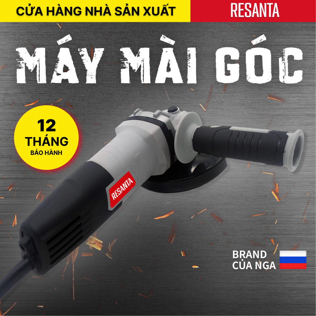Máy mài góc công nghệ Nga 650/800/1100W với đường kính lưỡi 115/125mm cầm tay chính hãng Resanta ...