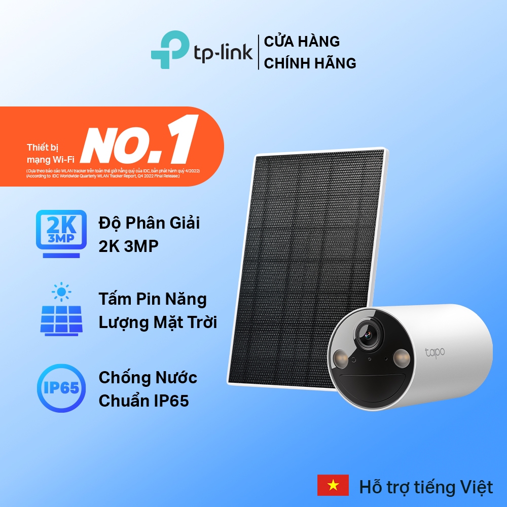 Camera WiFi TP-Link Tapo C410 KIT Camera Năng Lượng Mặt Trời, Độ Phân ...