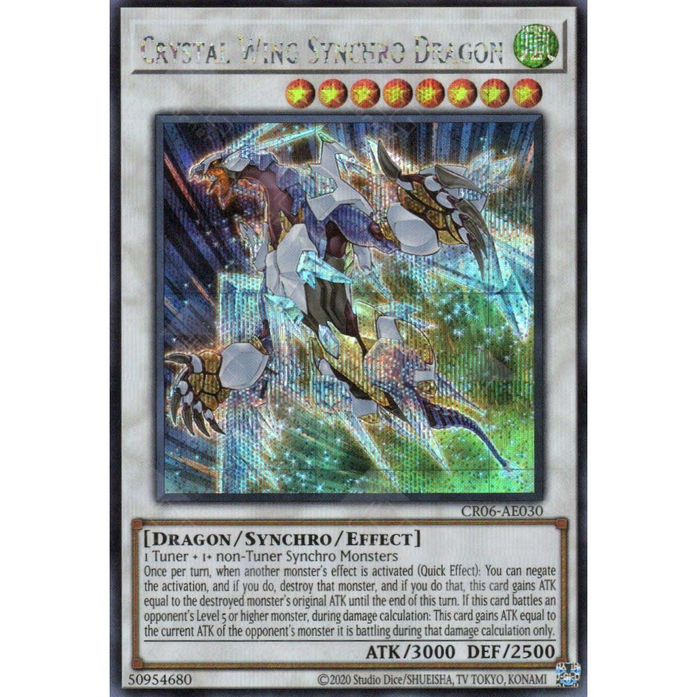 [ Bài Yugioh Chính Hãng ] CR06-AE030 Crystal Wing Synchro Dragon (SER ...