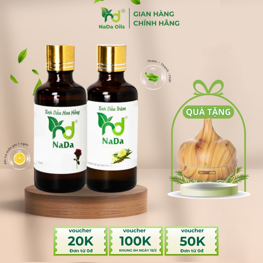 [TẶNG MÁY XÔNG] Combo 2 chai tinh dầu Tràm - Hoa Hồng | NaDa Oils ...