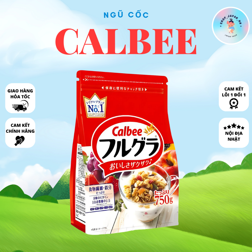 [HSD 7/2025] Ngũ cốc Calbee Đỏ, Ngũ cốc hoa quả Calbee Nhật Bản 750g | Shopee Việt Nam