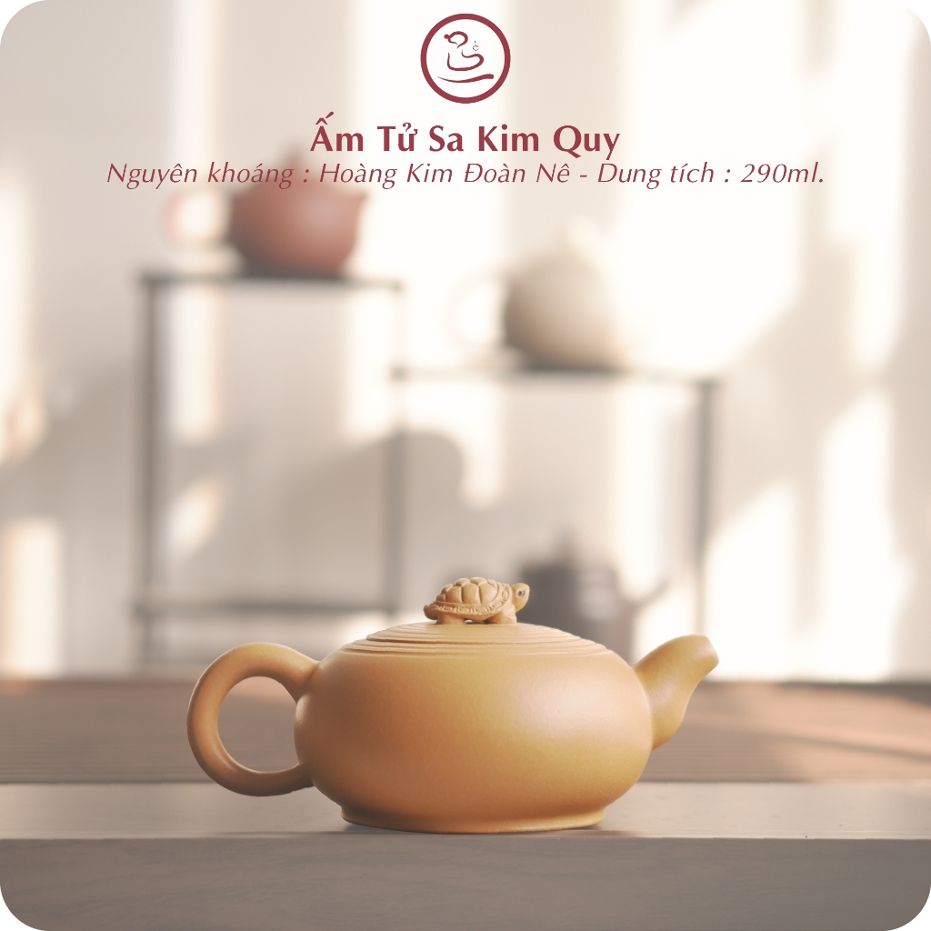 Ấm trà, ấm tử sa TRÀ GIA giấy chứng nhận, nguyên khoáng hoàng kim đoàn nê, thủ công 280ml ...