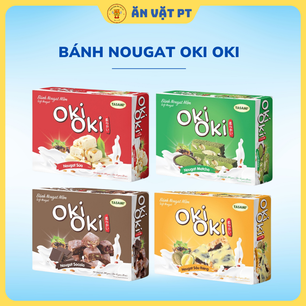 (MUA 1 TẶNG 1) Bánh Nougat - Kẹo Hạnh Phúc Oki Oki mix trái cây và hạt ...