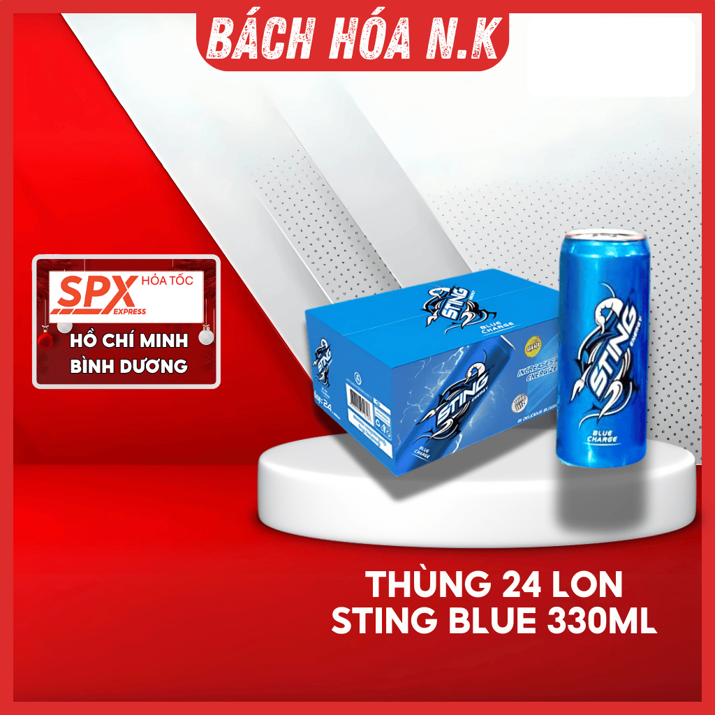 Sting Xanh Dương - Sting Tím Nho - Sting Blue Charge - Thùng 24 lon x ...