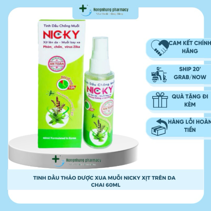 TINH DẦU THẢO DƯỢC XUA MUỖI NICKY XỊT TRÊN DA - chai 60ml | Shopee Việt Nam