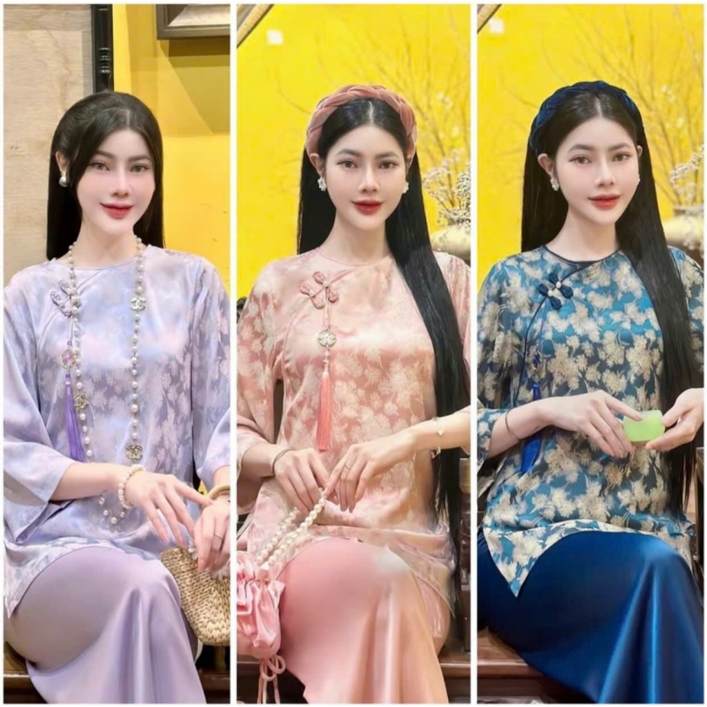 Pháp phục đi chùa, Bộ Lam đi chùa chất liệu Đũi thêu khuy đá cách điệu ...