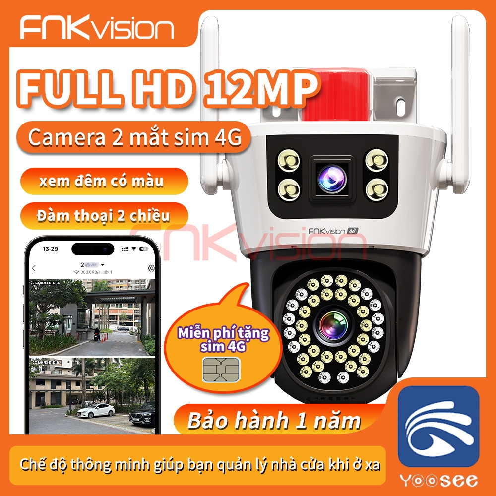 【Fnkvision】CAMERA YOOSEE 2 MẮT 4G XÀI SIM – 12MP – XEM 2 KHUNG HÌNH ...