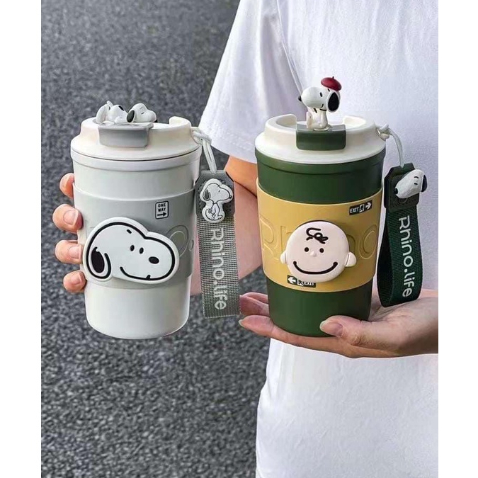 Ly Cách Nhiệt Snoopy 510ML Cho Cả Gia Đình, Cốc Inox Snoopy Cho Người ...