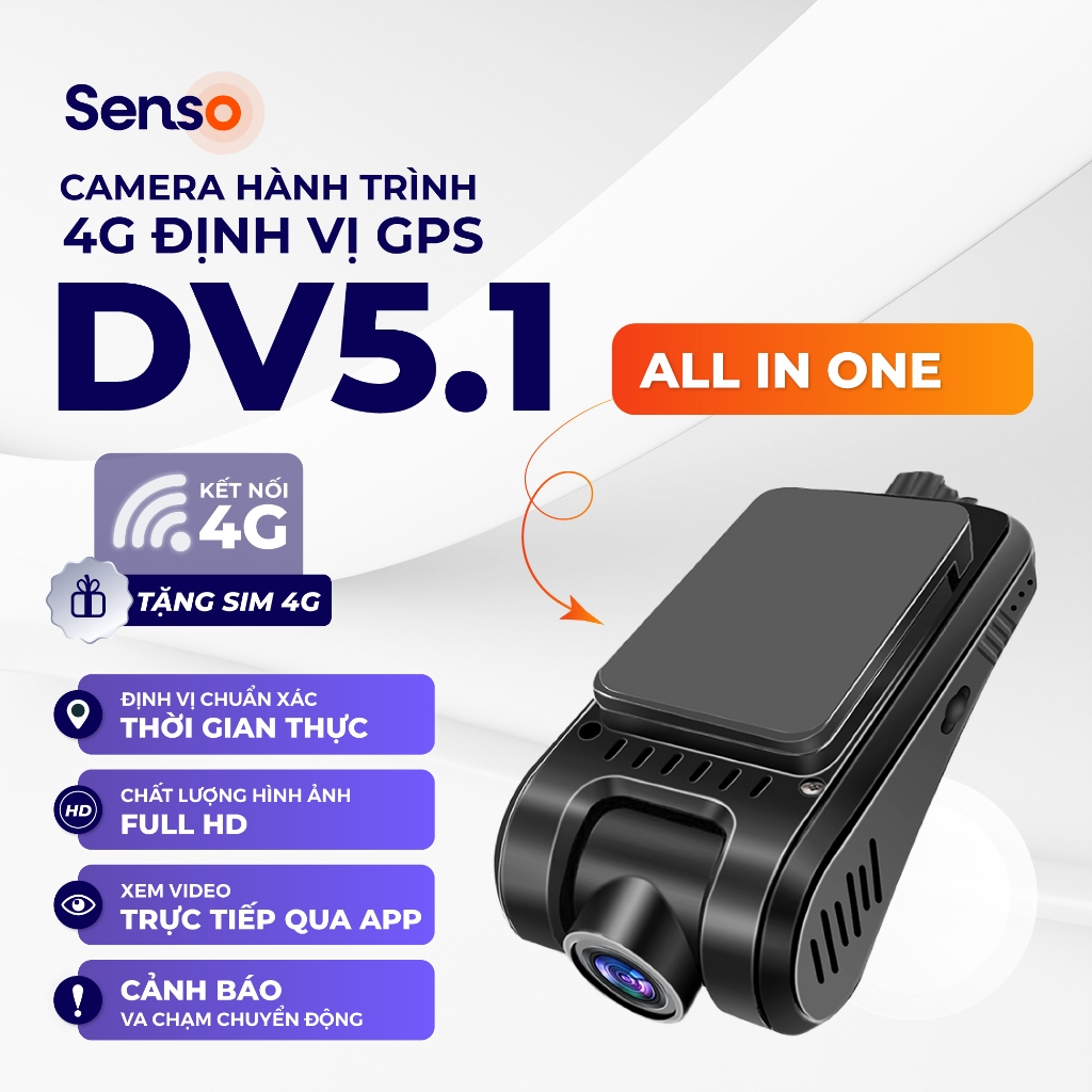 Định vị GPS SENSO DV5.1, tích hợp camera hành trình - Định vị thời gian ...