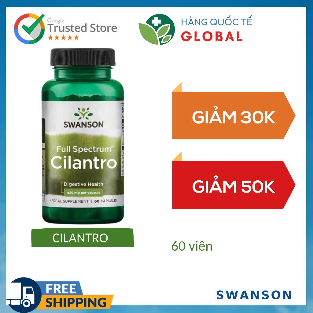 [Global] SWANSON Full Spectrum CILANTRO, 60 viên, Hỗ trợ sức khỏe tiêu ...