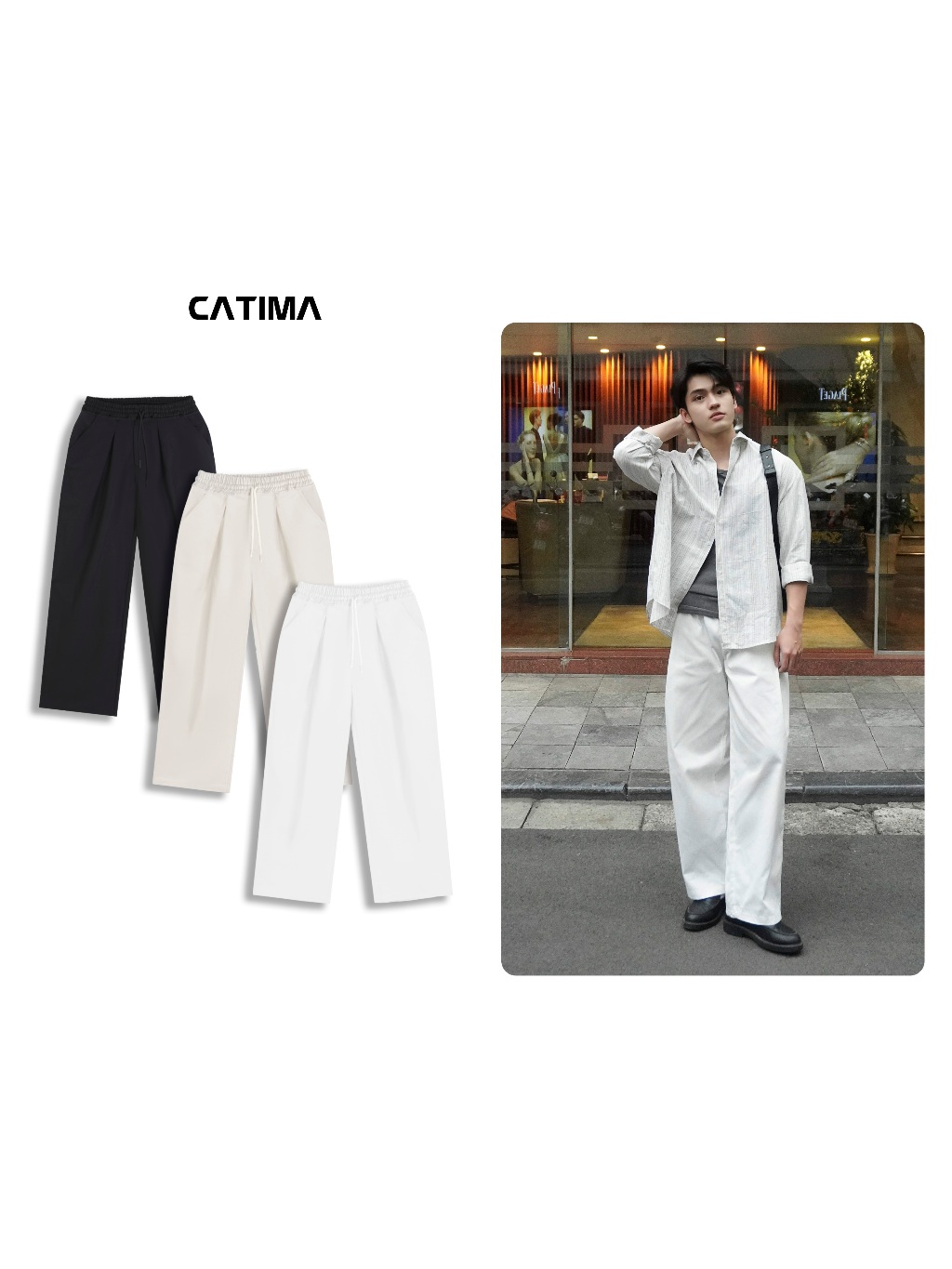 [Bản vải đẹp] Quần Kaki QK21 xếp li ống rộng phủ giày Catima unisex ...