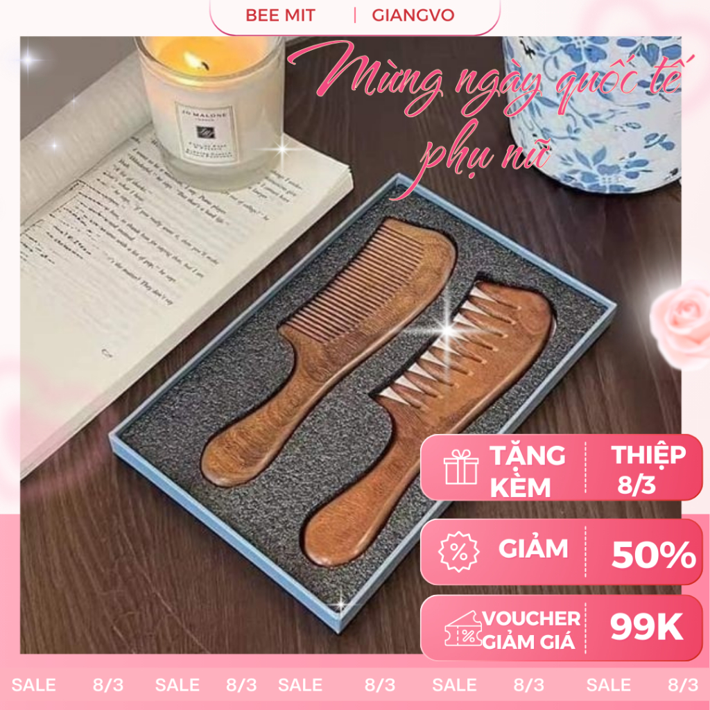 Lược Gỗ Đàn Hương Tự Nhiên Với Mùi Hương Tự Nhiên Không Tĩnh Điện ...