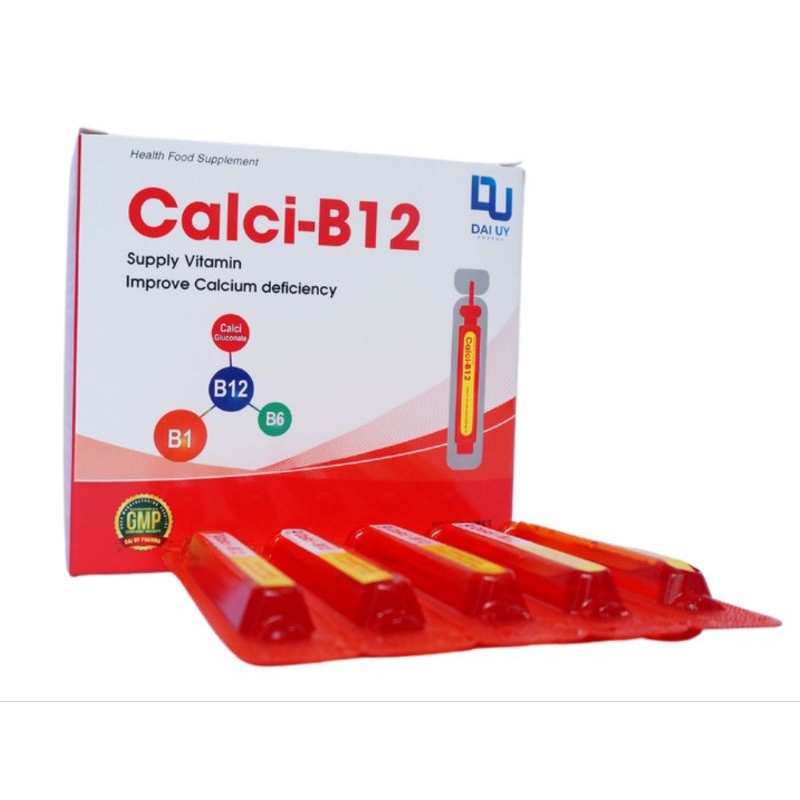 Calci - B12, bổ sung vitamin và calci cho cơ thể, hỗ trợ tăng cường sức khỏe ( hộp 20 ống nhựa ...