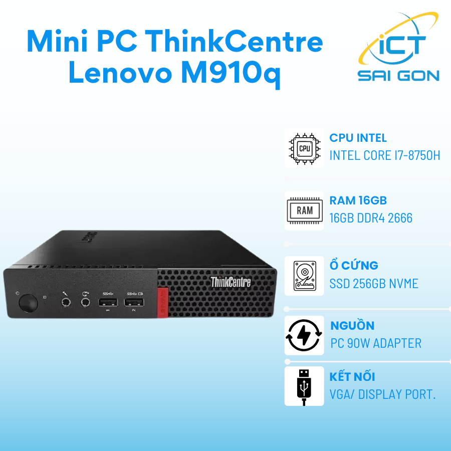 Mini PC ThinkCentre Lenovo M910q Tiny Core i7-8750H, Ram 16GB, SSD ...