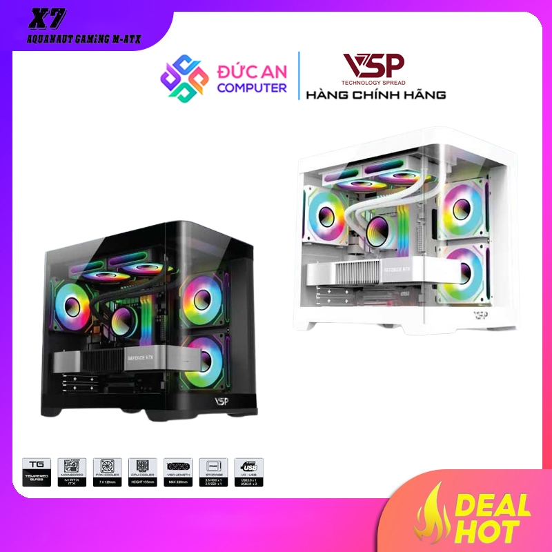 VỎ CASE VSP AQUANAUT PRO GAMING X7 (M-ATX) | Shopee Việt Nam
