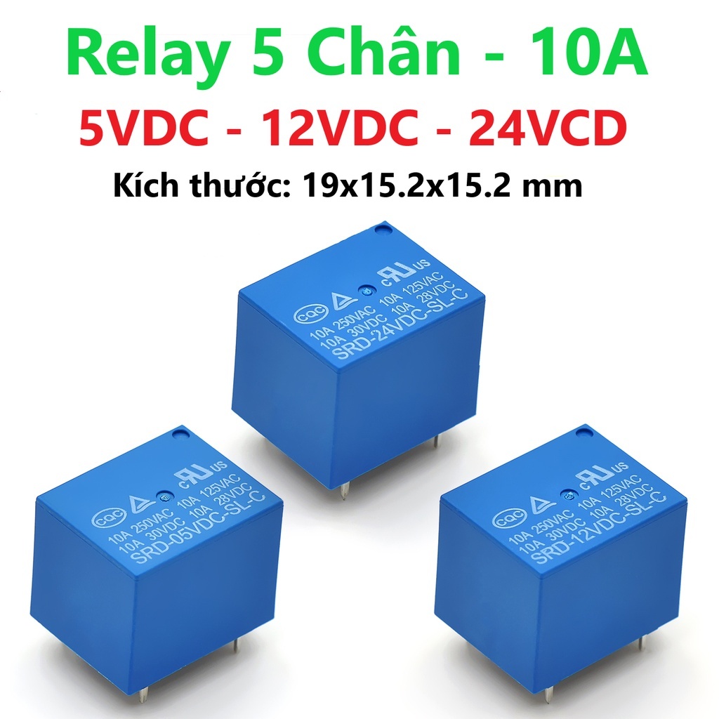 Relay 5 Chân 5V 12V 24V 10A, Rơ Le 5 Chân 10A, Role 5 chân | Shopee ...