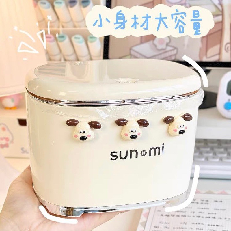 Thùng rác mini để bàn kèm sticker cún con cute tiện lợi decor phòng ...
