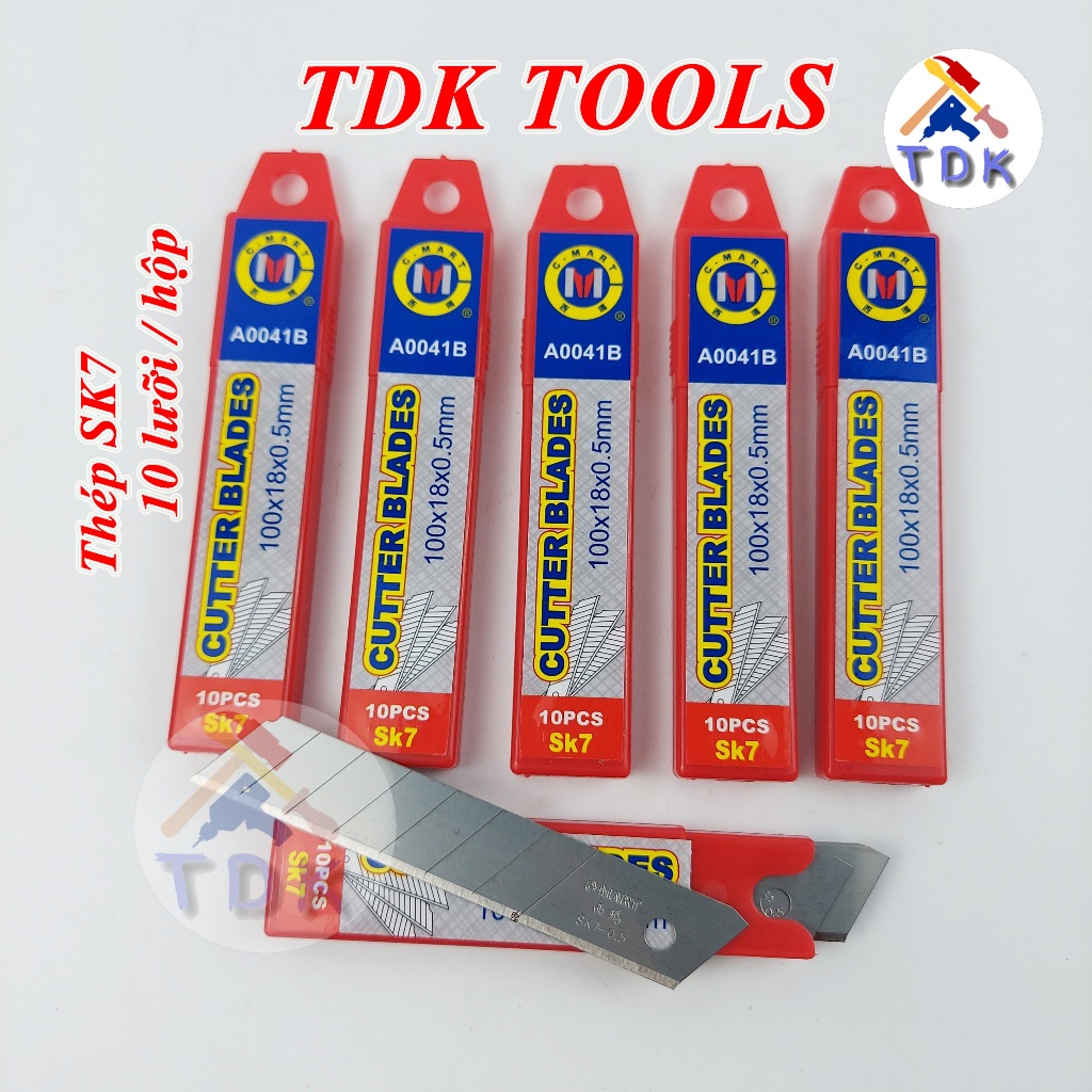 Hộp lưỡi dao rọc giấy thép SK7 C-Mart A0041B, lưỡi dao trổ sắc bén và ...