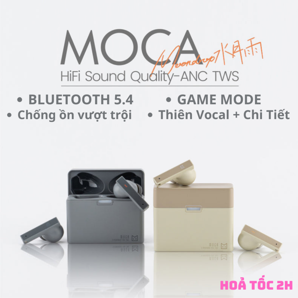 Tai nghe Bluetooth MoonDrop Moca Bluetooth 5.4 + Chống Ồn Tốt + Âm ...