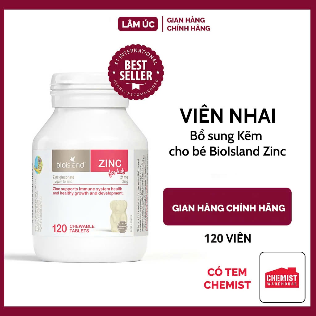 Viên uống bổ sung kẽm Bioisland Zinc giúp bé ăn ngon miệng | Shopee ...