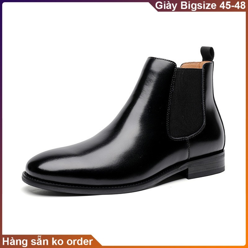 Giày da chelsea boots cổ cao cỡ lớn 45 46 47 48 cho nam chân to. Big ...
