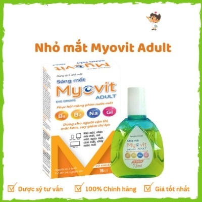 MYOVIT ADULT - Dung dịch nhỏ mắt 15ML cho mắt cận, hỗ trợ giảm khô mắt ...