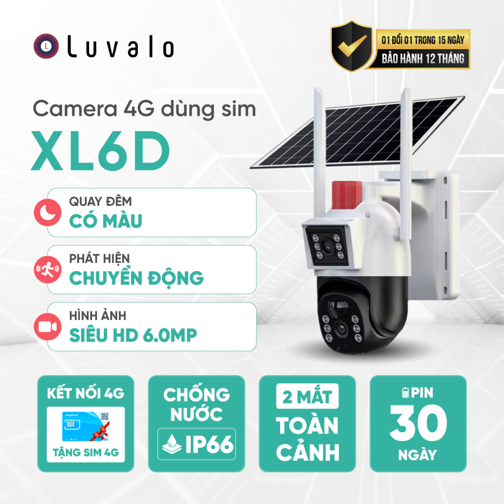 Camera Mini 4G LUVALO X6LD Không Dây Tích Hợp Sử Dụng Pin Năng Lượng Mặt Trời - Giám Sát An Ninh ...