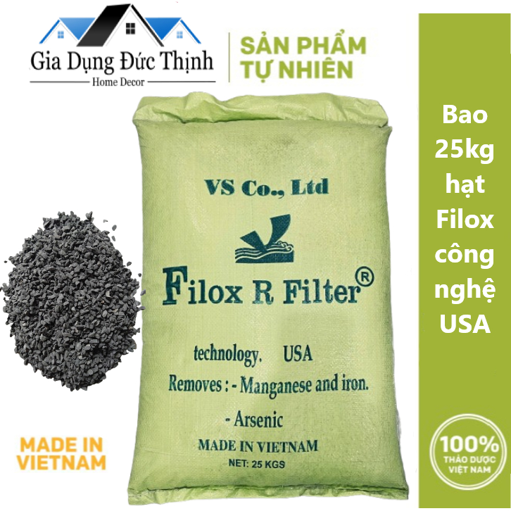 Bao 25kg hạt Filox lọc sắt, asen, mangan và các kim loại nặng trong ...