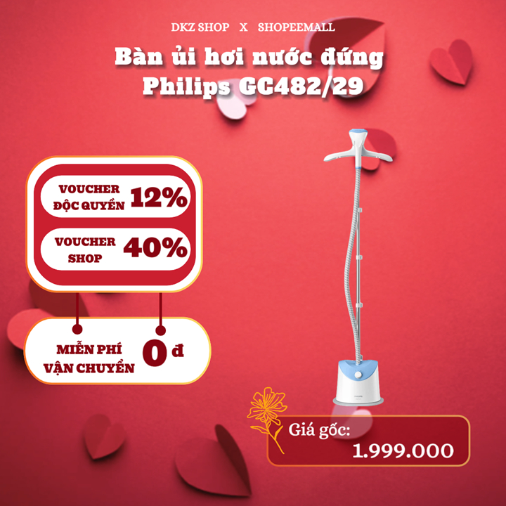 Bàn ủi hơi nước đứng PHILIPS GC482/29 - Bảo hành 24 tháng | Shopee Việt Nam