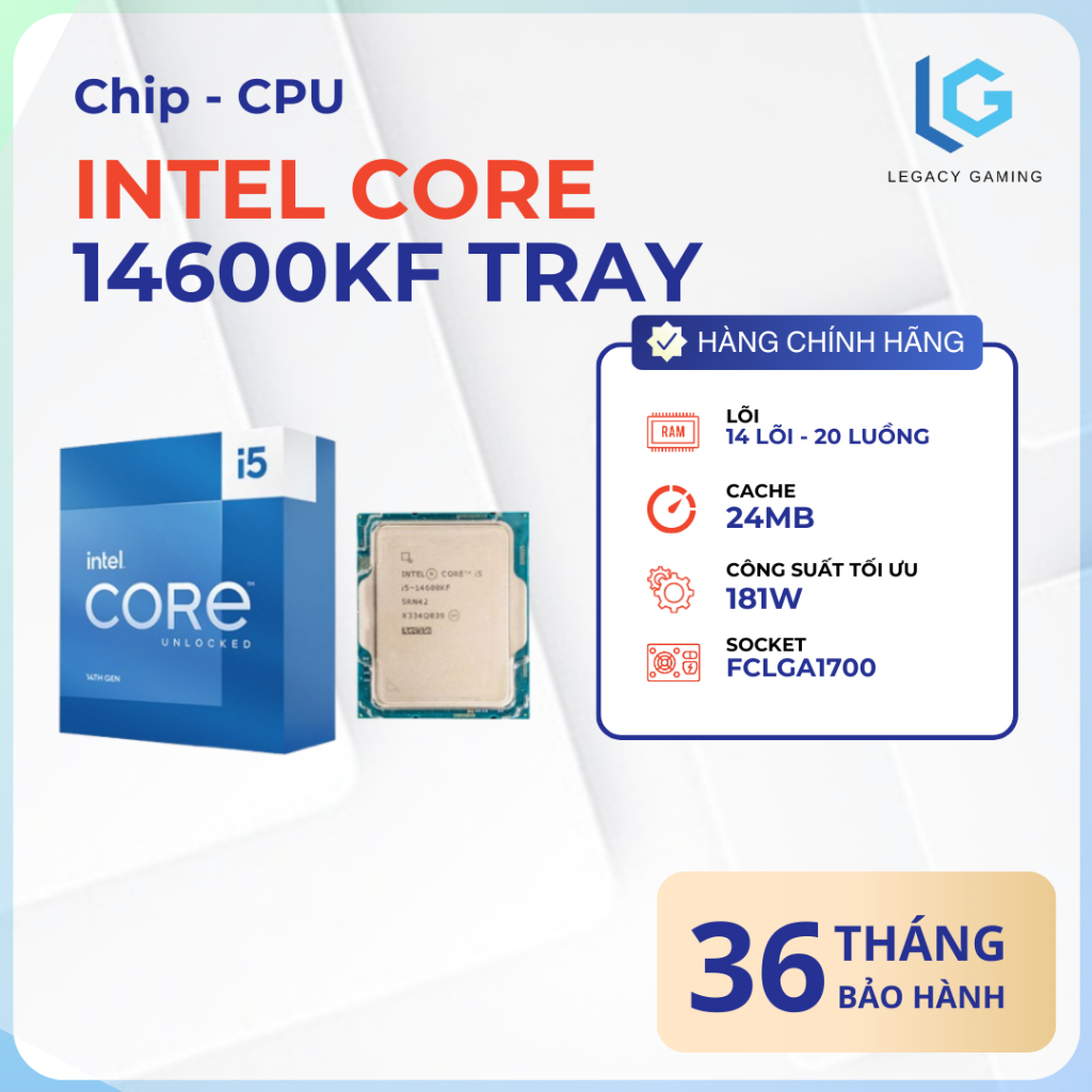 CPU - Chip Intel Core I5 14600KF New Tray - Chính hãng bảo hành 36 ...