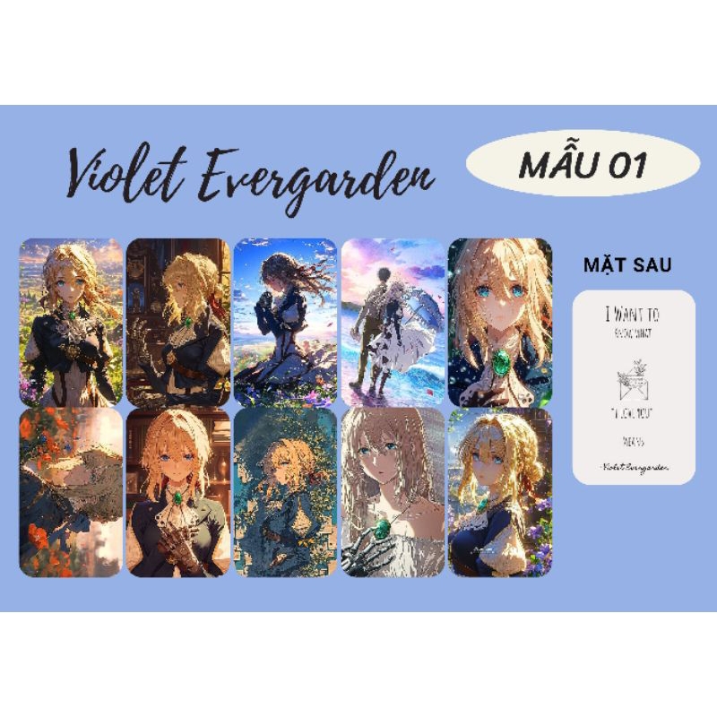 SET 10 CARD BO GÓC VIOLET EVERGARDEN | Shopee Việt Nam