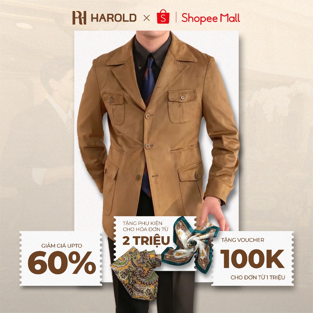 Áo Khoác Nam Da Lộn Cao Cấp Harold Safari Jacket Vải Dày Dặn Giữ Ấm Tốt ...
