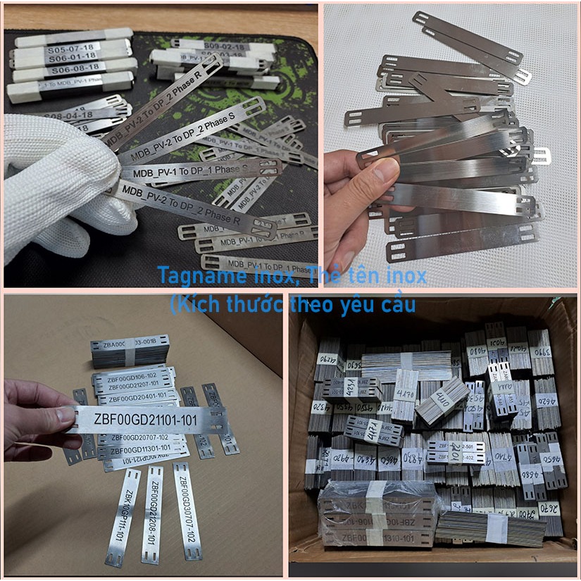 Thẻ Tagname inox 304/ Thẻ treo ký hiệu inox/ Tem inox/ đầu cos inox ...